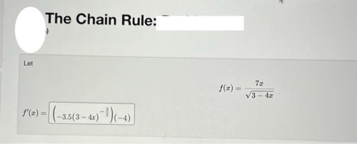 Solved The Chain Rule: Let | Chegg.com