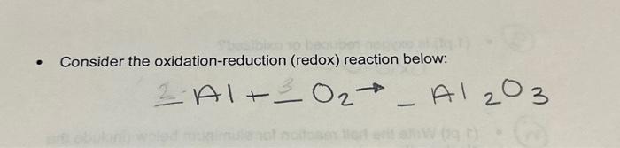Solved Consider the oxidation-reduction (redox) reaction | Chegg.com