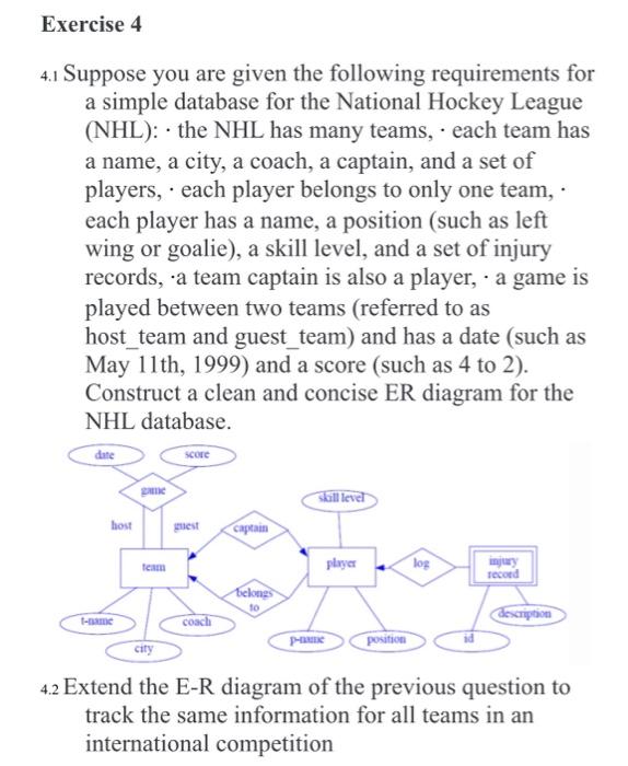 Solved Exercise 4 . 4.1 Suppose you are given the following | Chegg.com
