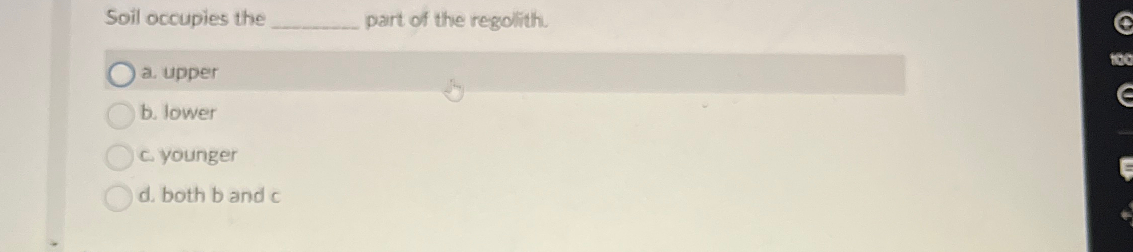 Solved Soil occupies the ﻿part of the regolith. ﻿a. | Chegg.com