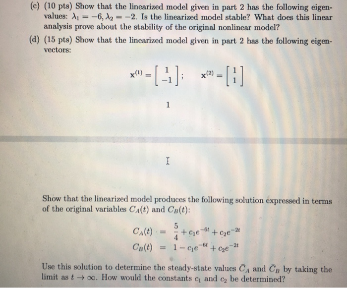 Solved 2. (40 pts). Consider a CSTR of constant volume V in | Chegg.com
