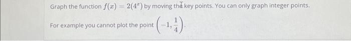 Solved Graph the function f(x)=2(4x) by moving the key | Chegg.com