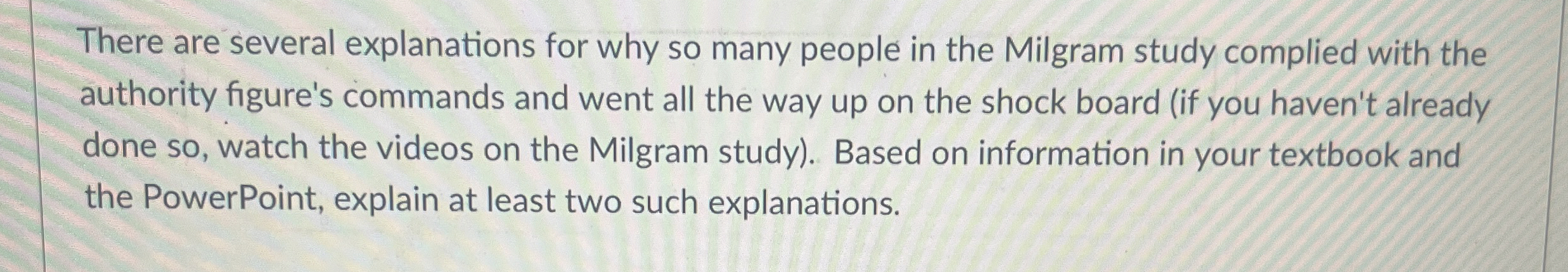Solved There are several explanations for why so many people | Chegg.com