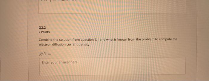 Solved Q2 Carrier Current Density 4 Points The electron | Chegg.com