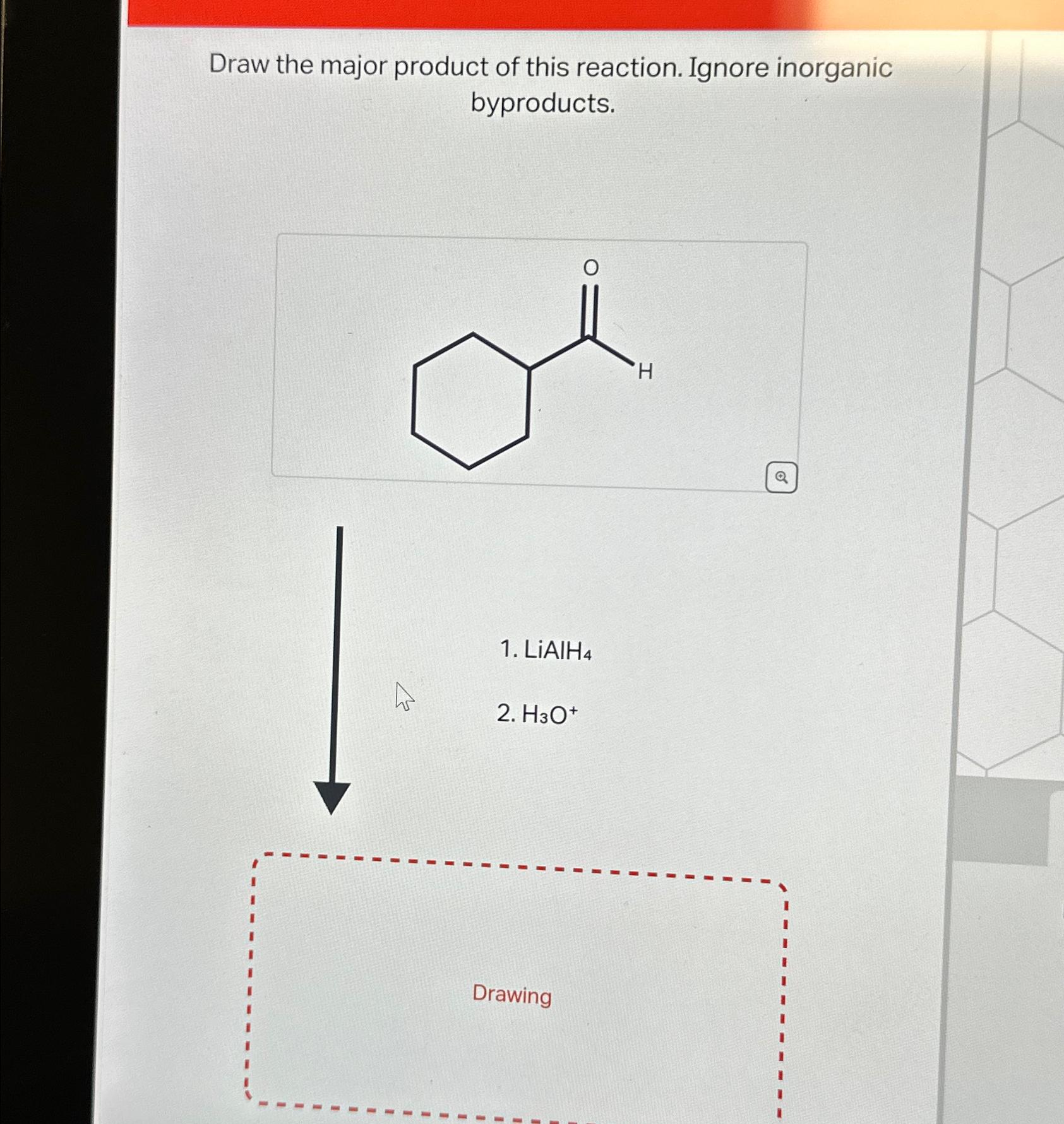 Solved Draw the major product of this reaction. Ignore | Chegg.com