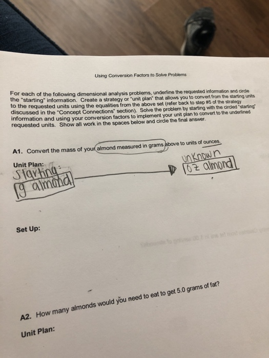Solved Using Conversion Factors to Solve Problems analythe | Chegg.com