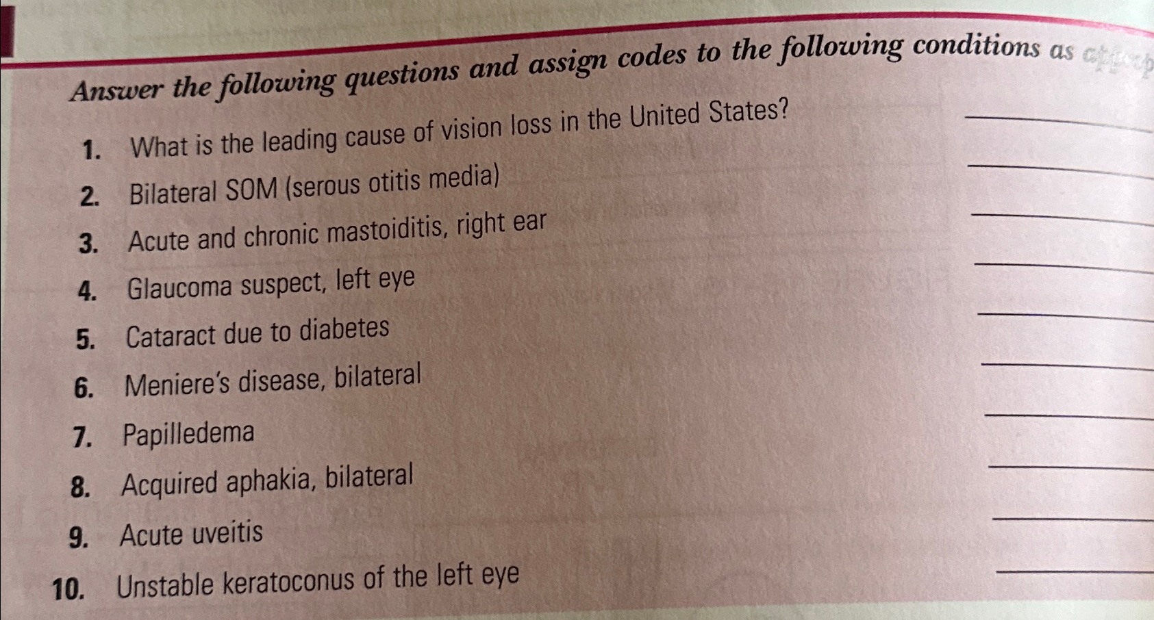 Solved Answer the following questions and assign codes to | Chegg.com