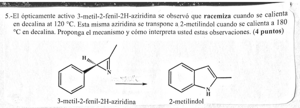 El ópticamente activo 3-metil-2-fenil-2H-aziridina se | Chegg.com