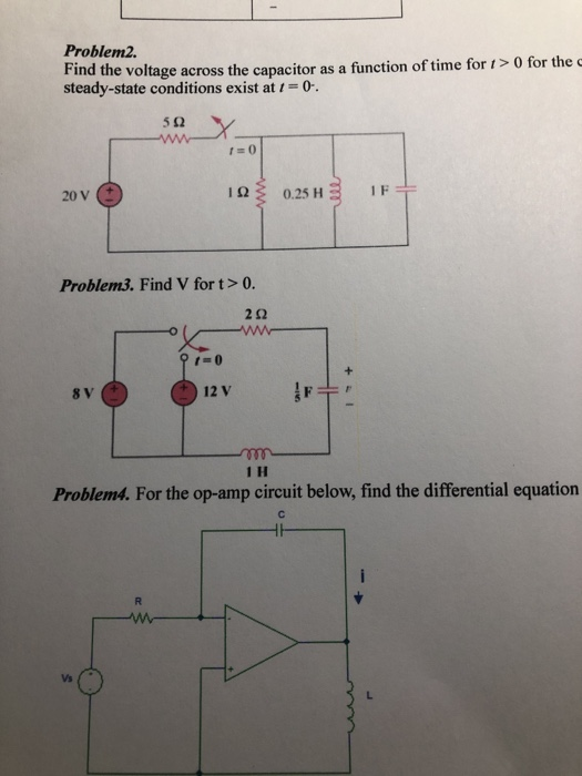 Solved Problem2 Find The Voltage Across The Capacitor As A