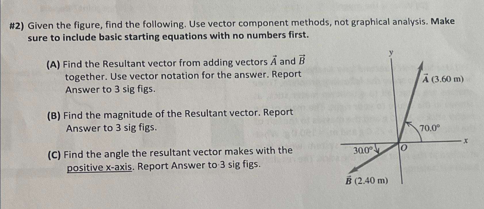 Solved #2) ﻿Given the figure, find the following. Use vector | Chegg.com