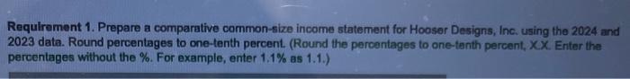 Solved Hooser Designs, Inc. Comparative Income Statement | Chegg.com