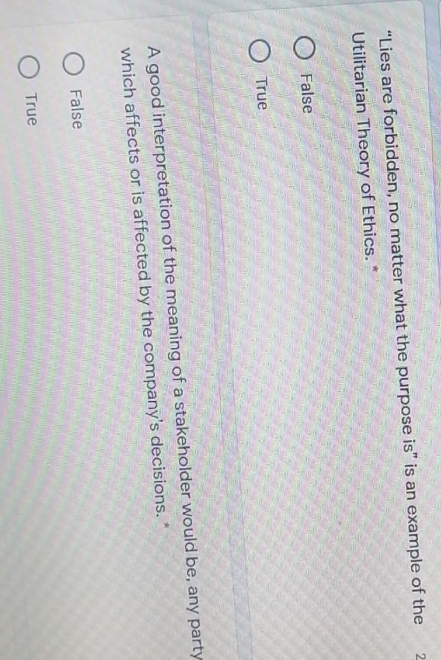 Solved 2. TU "Lies are forbidden, no matter what the purpose | Chegg.com