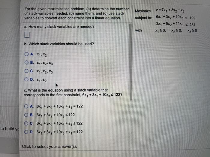 Solved For the given maximization problem, (a) determine the | Chegg.com