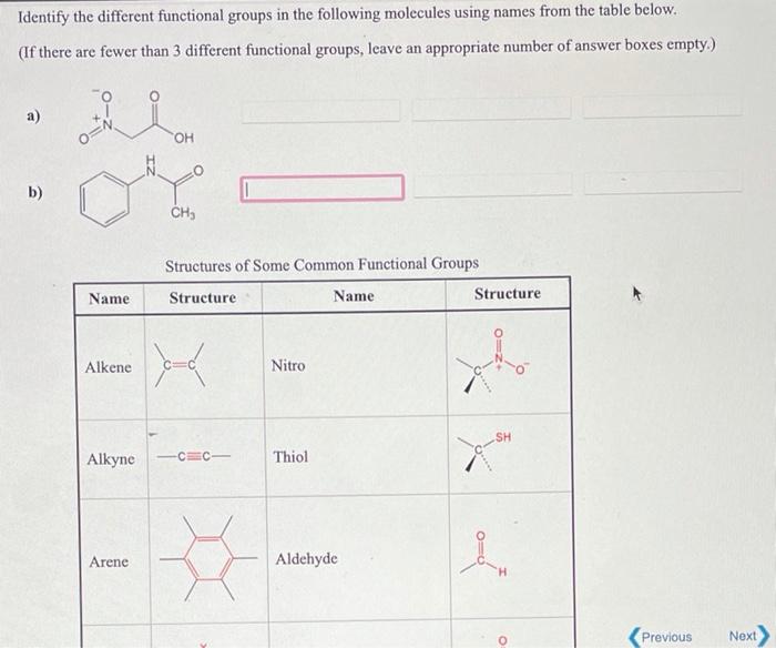 Solved Identify the different functional groups in the | Chegg.com