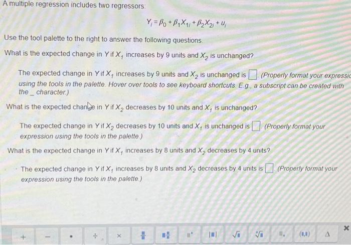 Solved A multiple regression includes two regressors: | Chegg.com