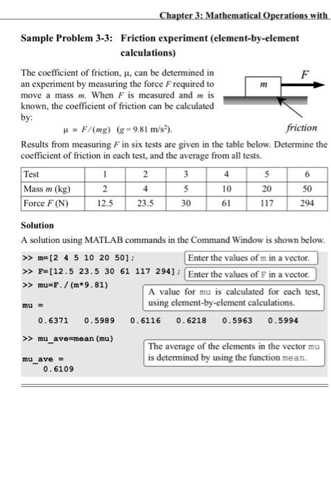 Solved Sample Problem 3-3: Friction experiment | Chegg.com