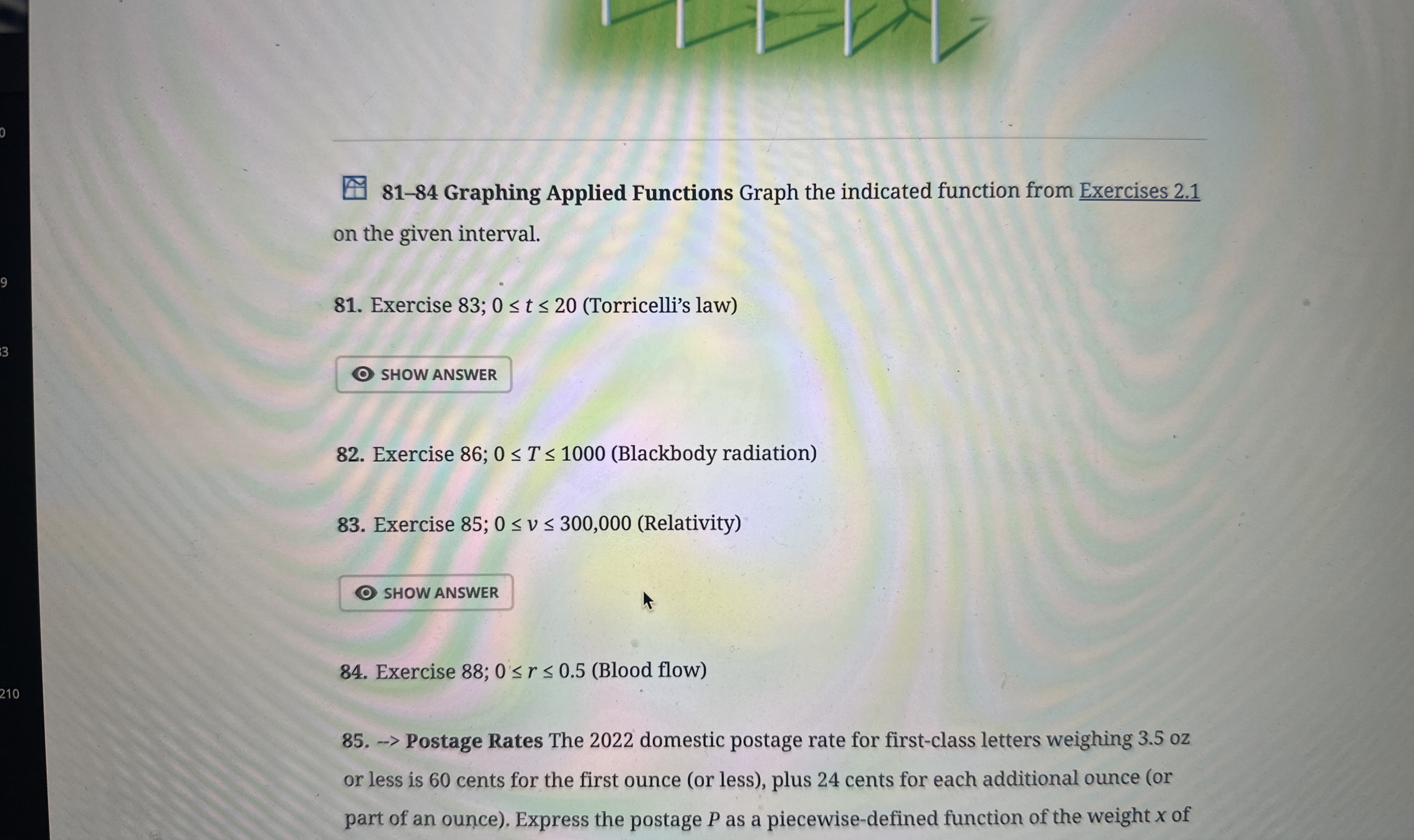 81-84 ﻿Graphing Applied Functions Graph the indicated | Chegg.com