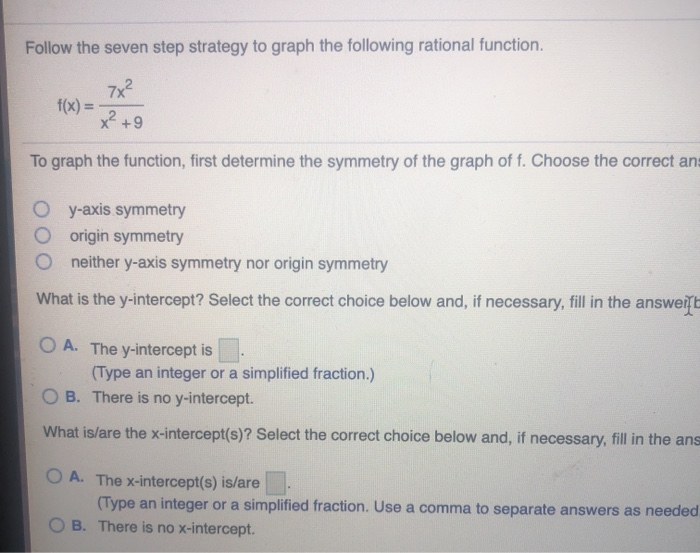 Solved Follow the seven step strategy to graph the following | Chegg.com