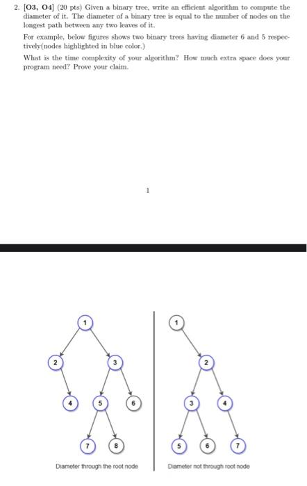 Solved 2 O3 O4 20 Pts Given A Binary Tree Write An Chegg