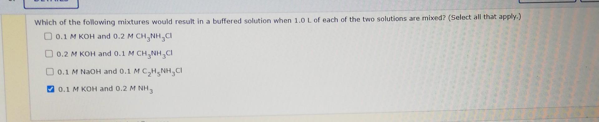 Solved Which of the following mixtures would result in a | Chegg.com