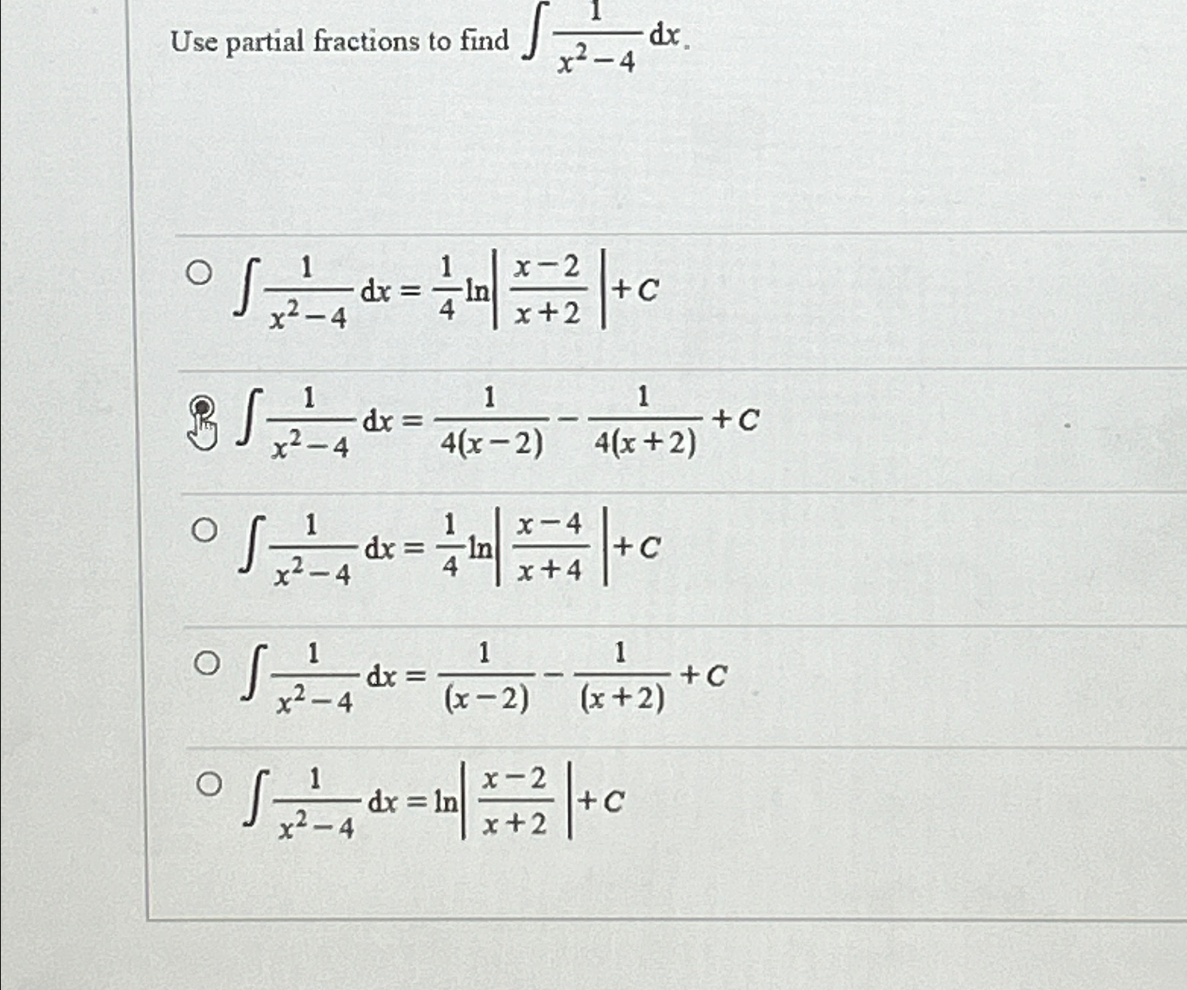 Solved Use partial fractions to find | Chegg.com