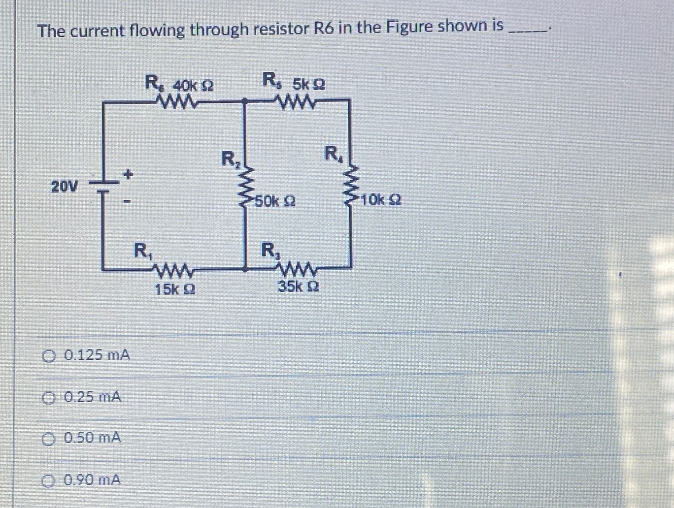 Solved The current flowing through resistor R6 ﻿in the | Chegg.com