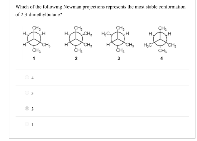 Solved Which of the following Newman projections represents | Chegg.com