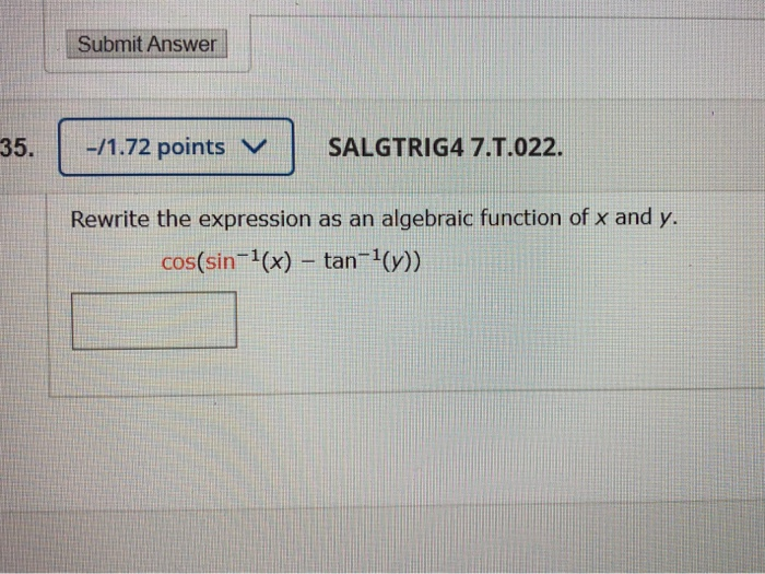 Solved Rewrite the expression as an algebraic function of x | Chegg.com