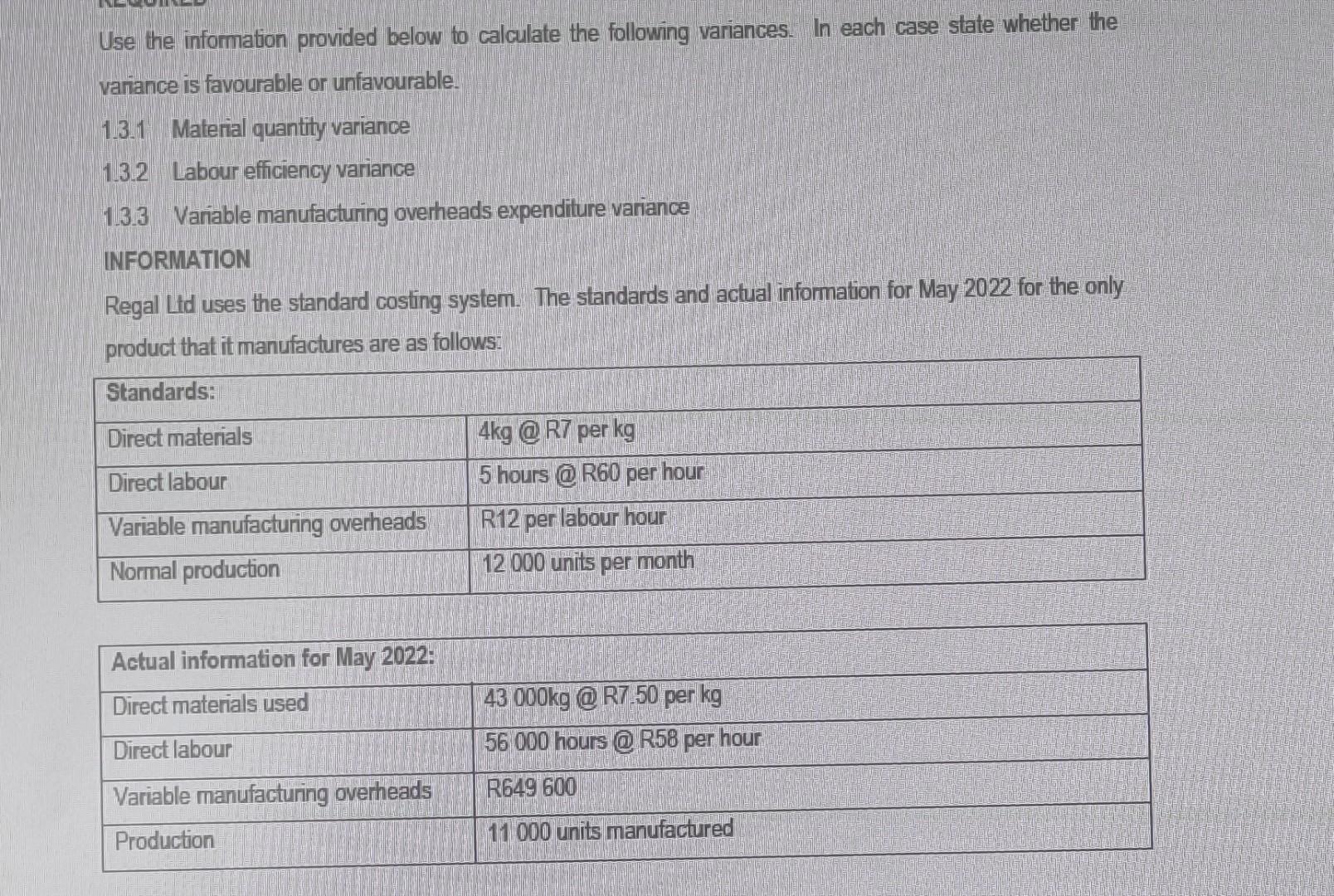 Solved Use the information provided below to calculate the | Chegg.com