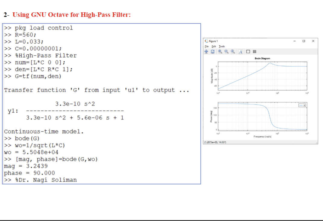 Solved 1- Using GNU Octave for Band-Pass Filter: > pkg load | Chegg.com