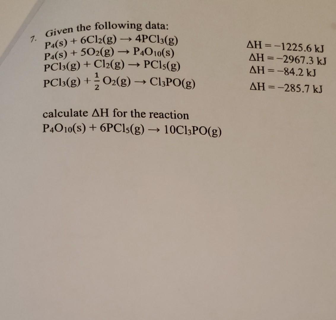 Solved 3. Given the following data 2CIF(g)+O2( | Chegg.com