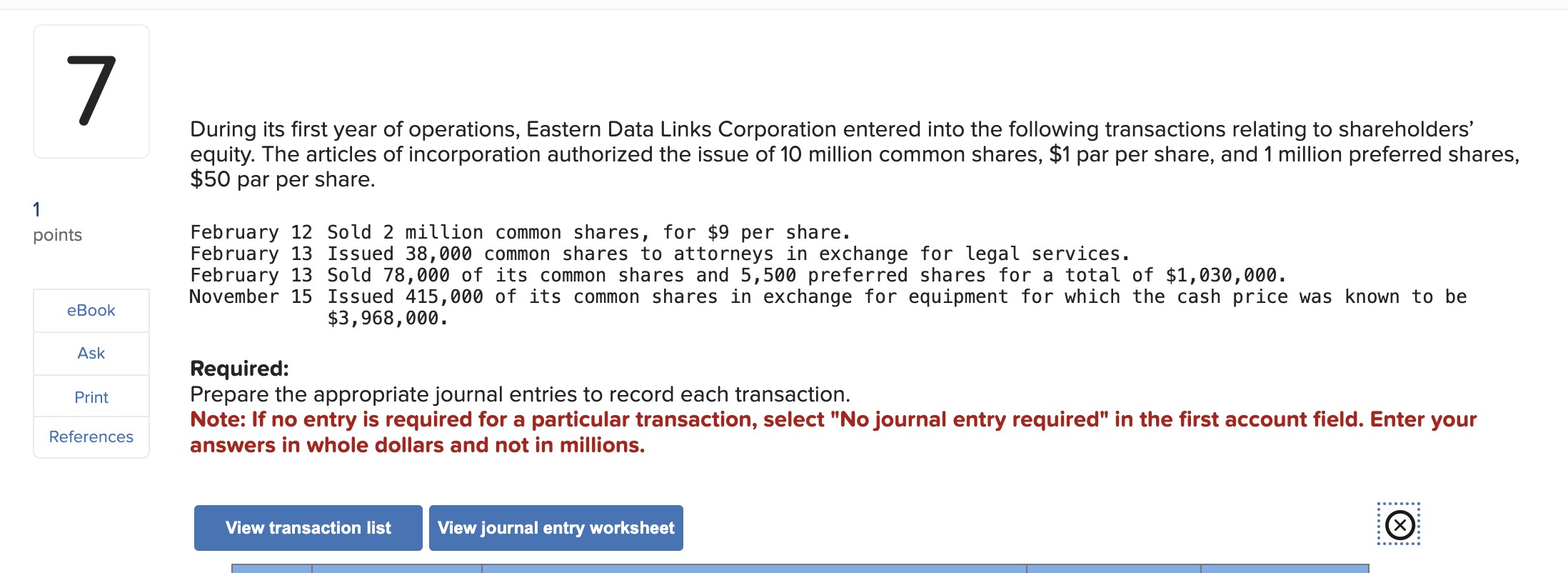 Solved During its first year of operations, Eastern Data | Chegg.com