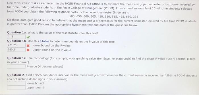 Solved One of your first tasks as an intern in the NCSU | Chegg.com