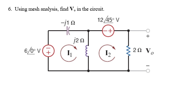 Solved Using mesh analysis, find V@ in ﻿the circuit. | Chegg.com