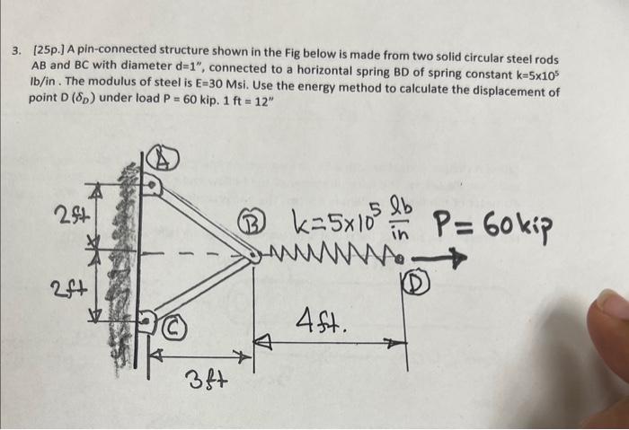 Solved [25p.] A pin-connected structure shown in the Fig | Chegg.com