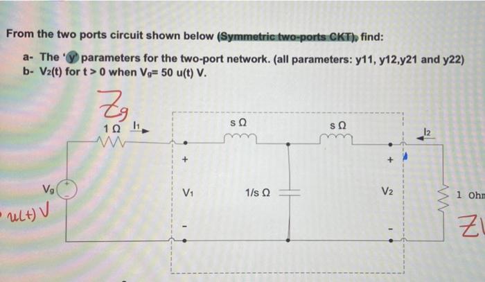 Solved From the two ports circuit shown below (Symmetric | Chegg.com