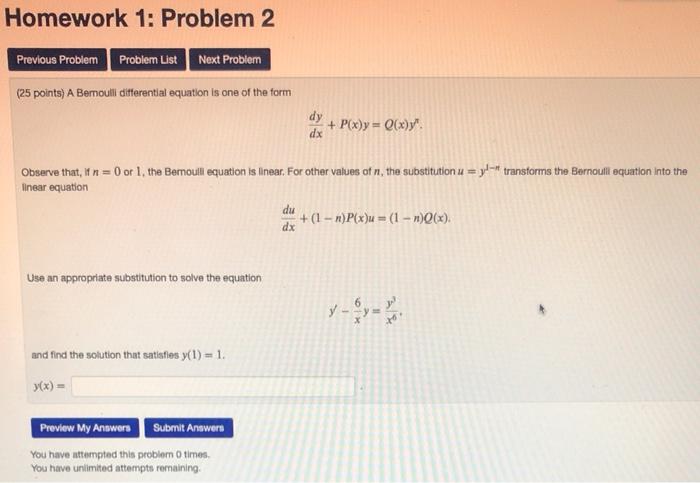 Solved Homework 1: Problem 2 Previous Problem Problem List | Chegg.com