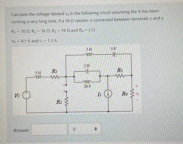 Solved Calculate the voltage labeled vx in the following | Chegg.com