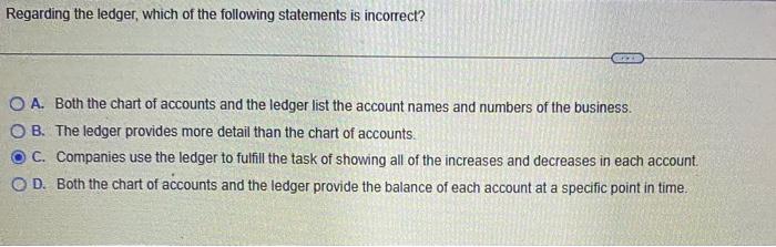 [Solved]: Regarding the ledger, which of the following stat