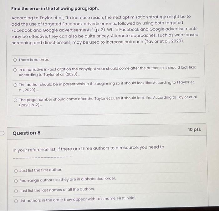 Find the error in the following paragraph. According | Chegg.com
