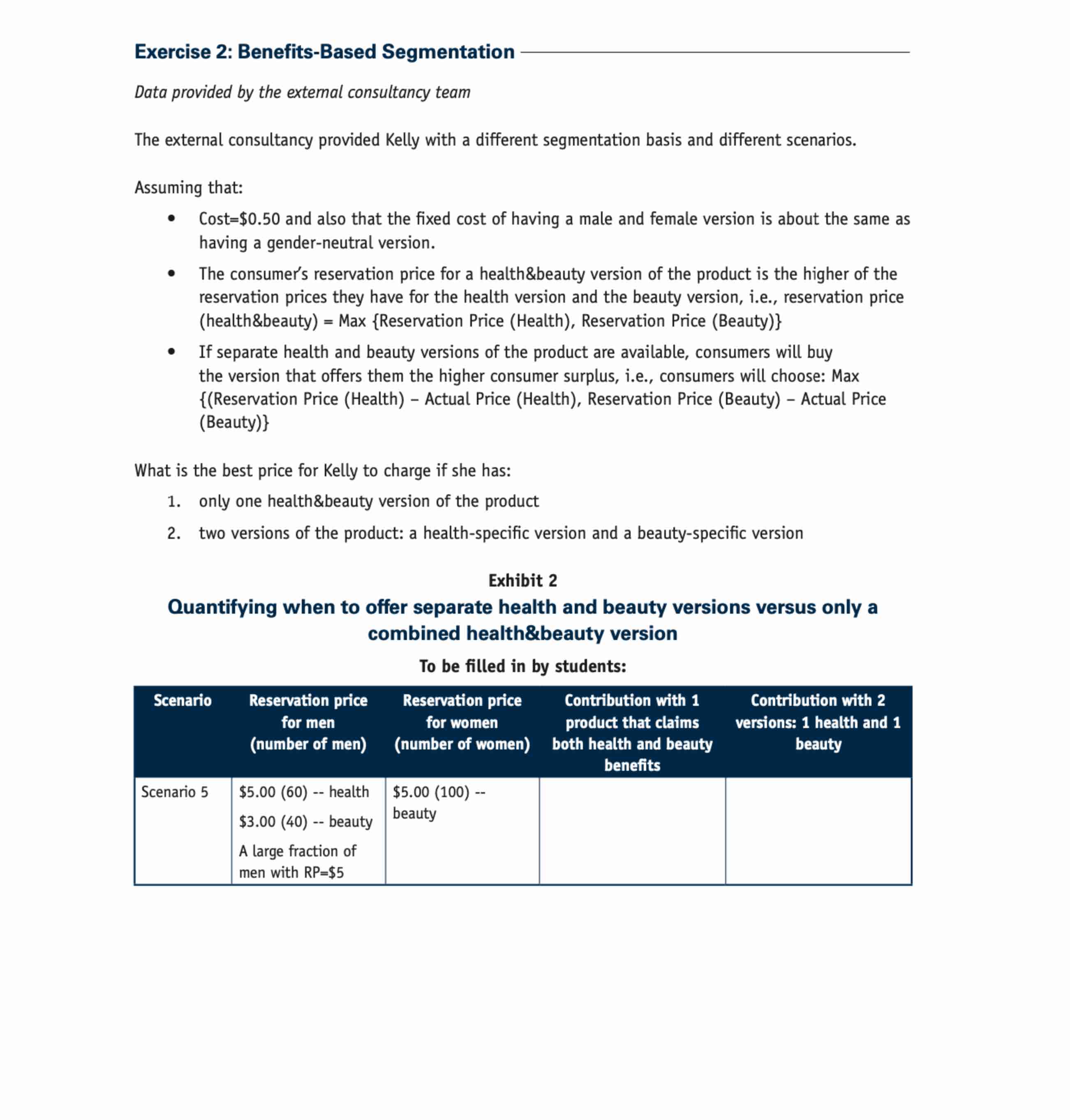 Solved Exercise 2: Benefits-Based SegmentationData provided | Chegg.com