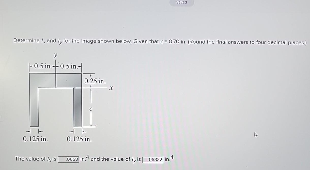 Solved Determine Ix ﻿and Iy ﻿for the image shown below. | Chegg.com