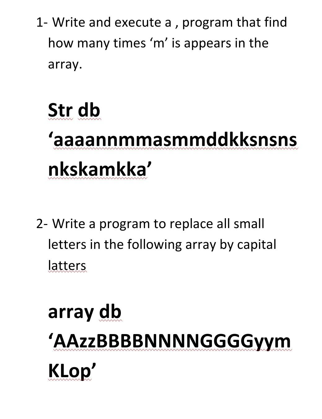 Solved i want these codes in assembly language using | Chegg.com
