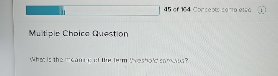 Solved 45 ﻿of 164 ﻿Concepts completed(i)Multiple Choice | Chegg.com