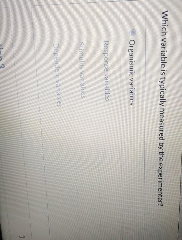 Solved Which variable is typically measured by the | Chegg.com
