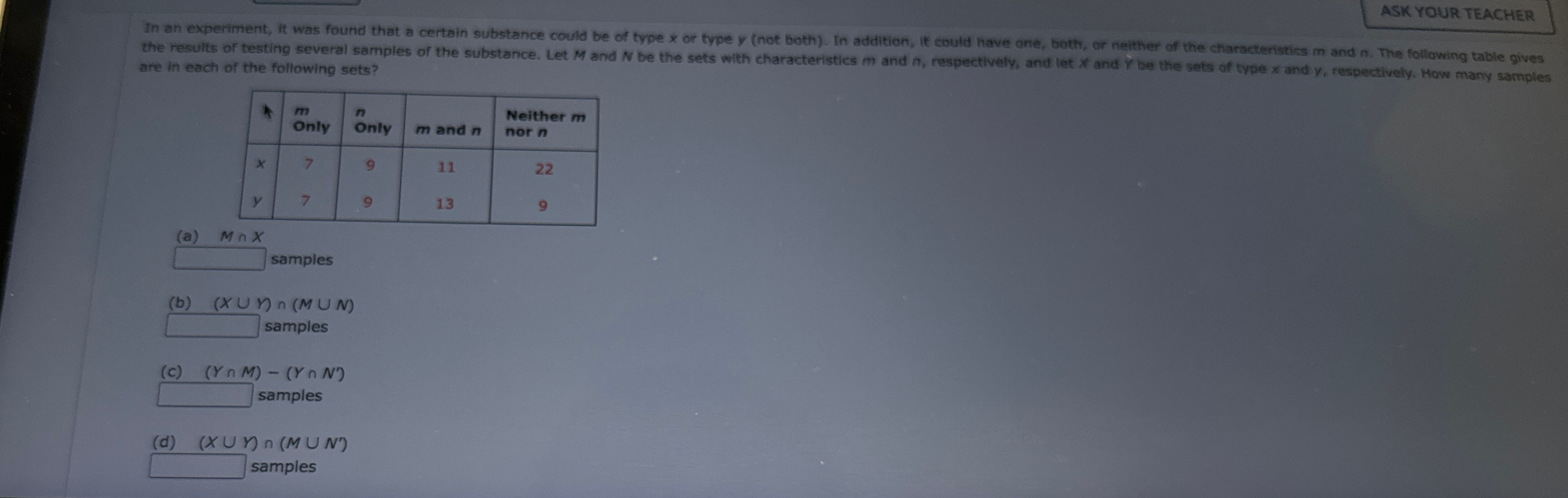 Solved are in each of the following sets?\table[[1,\table[[m | Chegg.com