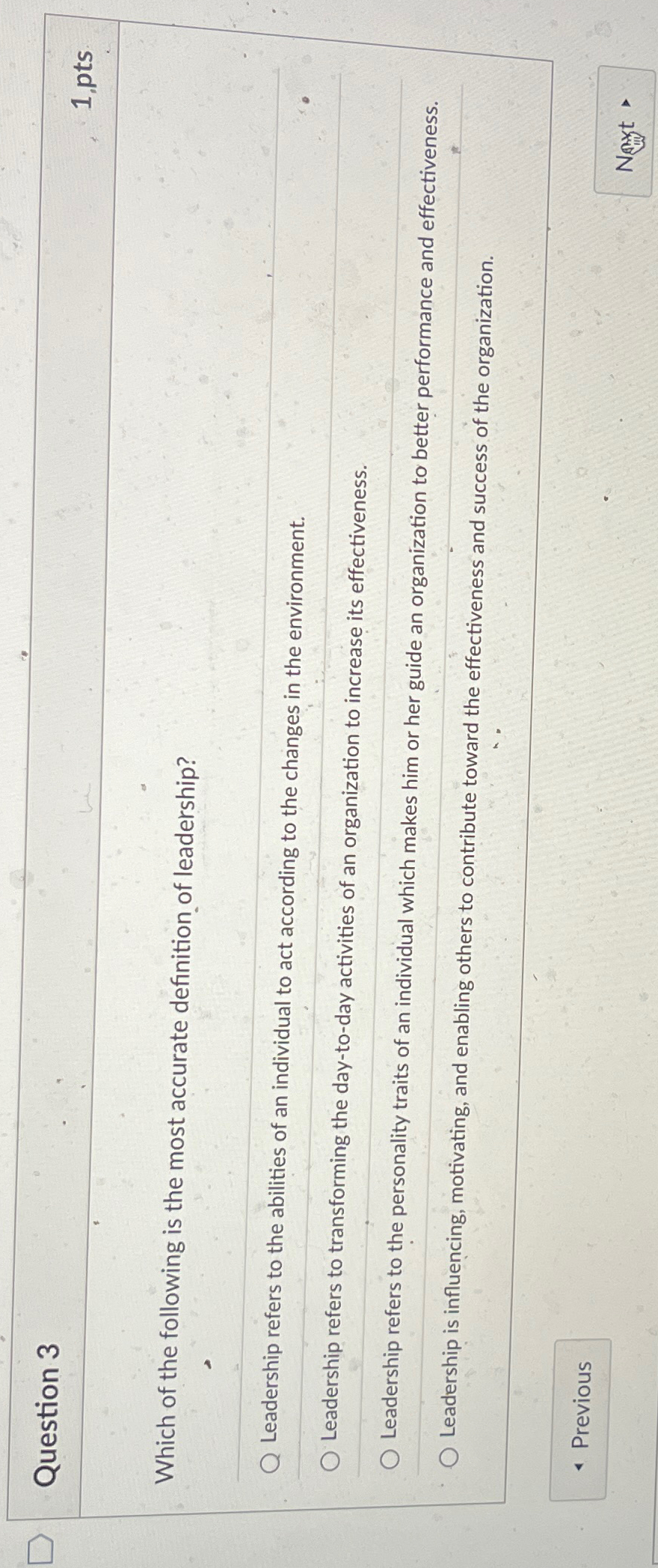 Solved Question 31 ,ptsWhich of the following is the most | Chegg.com