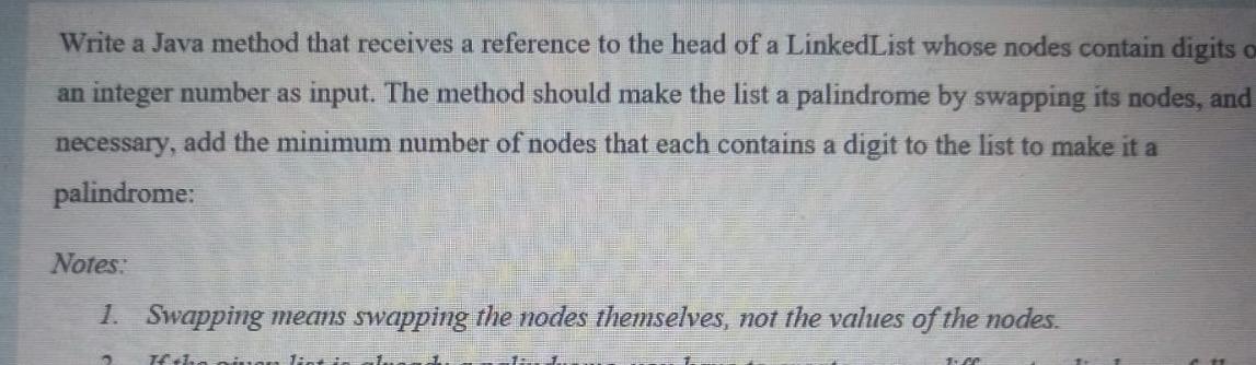 Solved Write a Java method that receives a reference to the | Chegg.com
