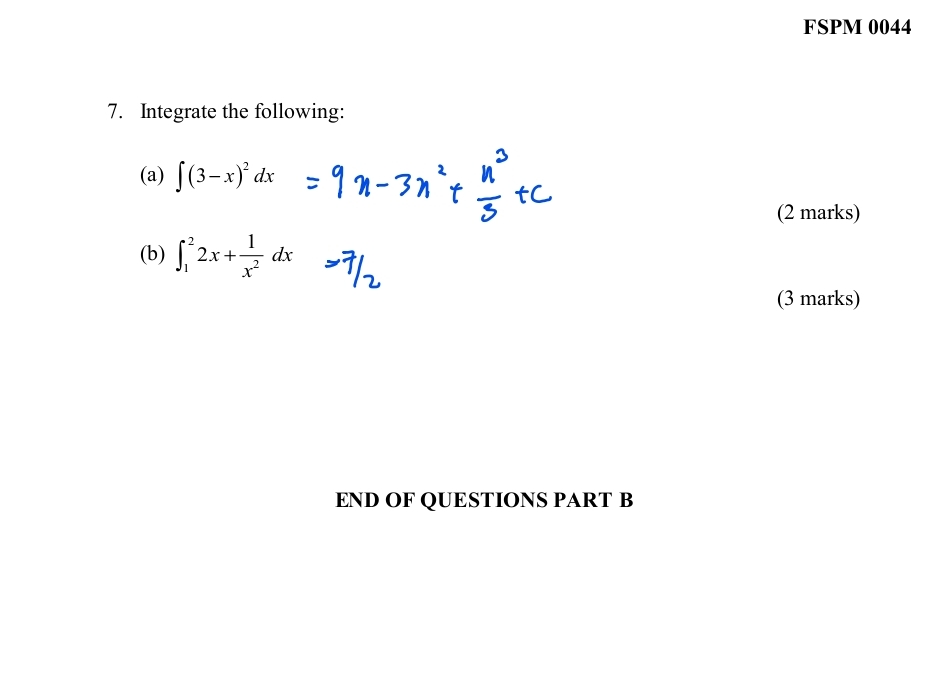 Solved FSPM 0044PART B (40 ﻿MARKS)Answer all questions. Show | Chegg.com