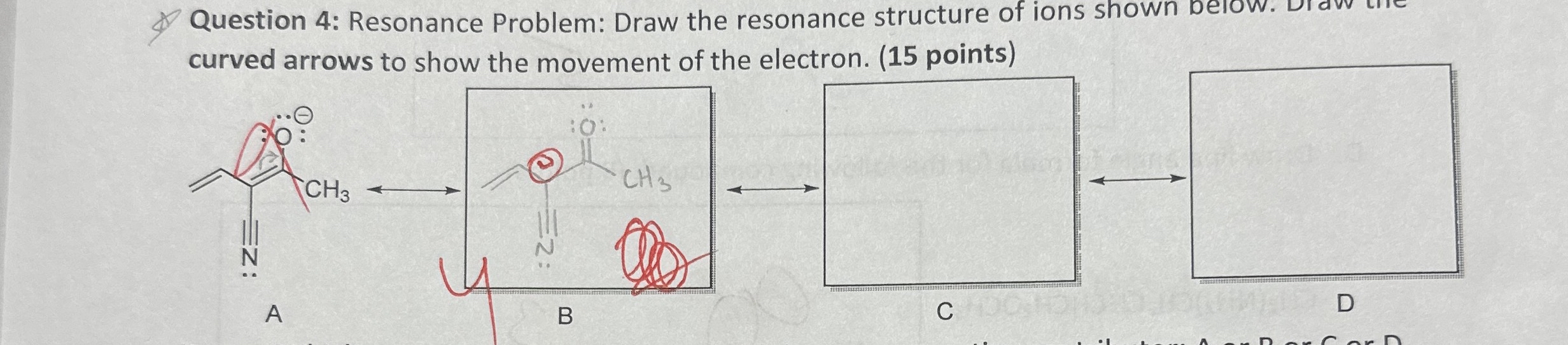 Solved Question 4: Resonance Problem: Draw the resonance | Chegg.com